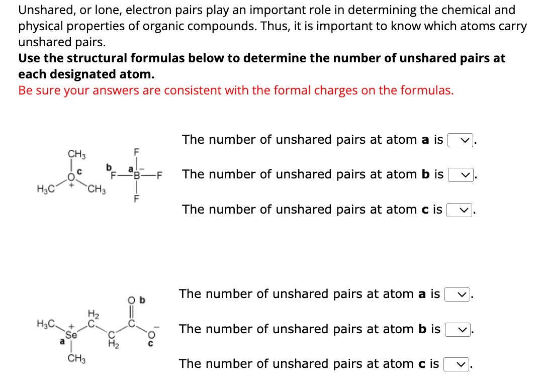 Solved Unshared, or lone, electron pairs play an important | Chegg.com