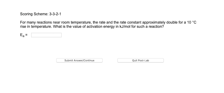 Solved Scoring Scheme: 3-3-2-1 For many reactions near room | Chegg.com