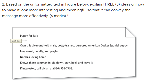 Solved 2. Based on the unformatted text in Figure below, | Chegg.com
