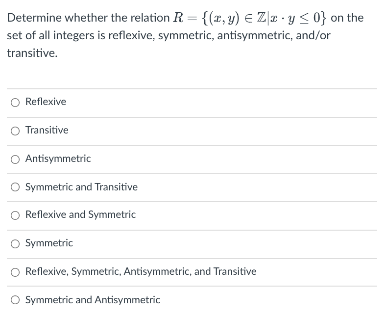 Solved . Determine whether the relation R = {(x, y) E Z|x · | Chegg.com