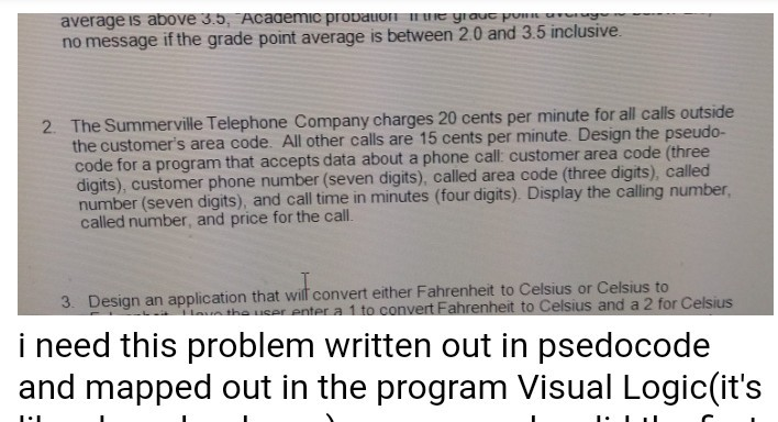 Solved I need this written out in psedocode. and done in the | Chegg.com