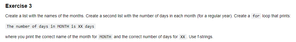 Solved Create a list with the names of the months. Create a | Chegg.com