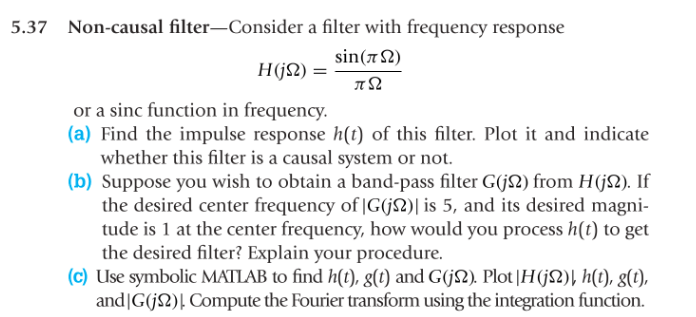 Solved 5.37 Non-causal filter-Consider a filter with | Chegg.com