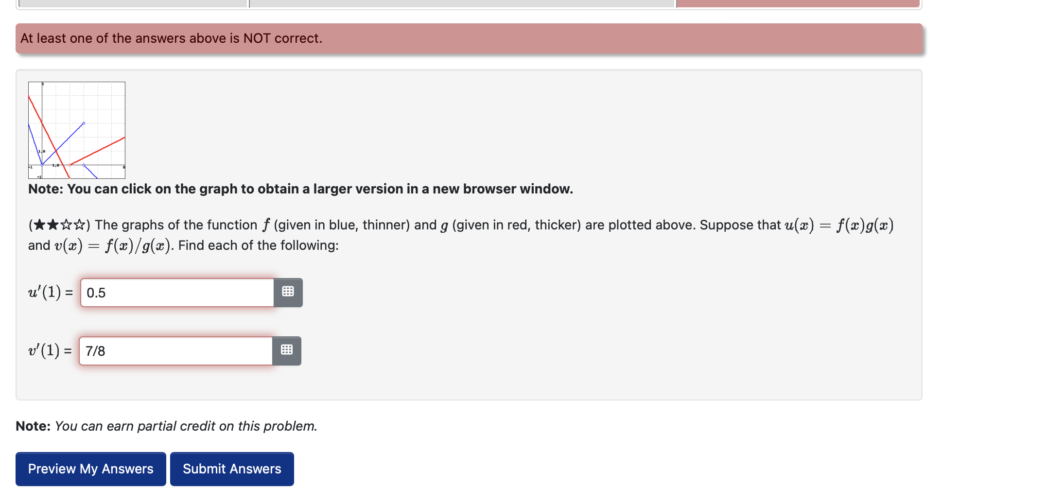 Solved At least one of the answers above is NOT correct. | Chegg.com