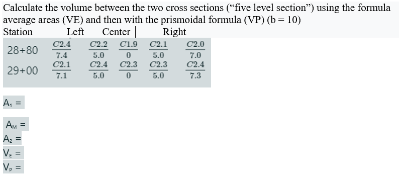 Solved Calculate the volume between the two cross sections | Chegg.com