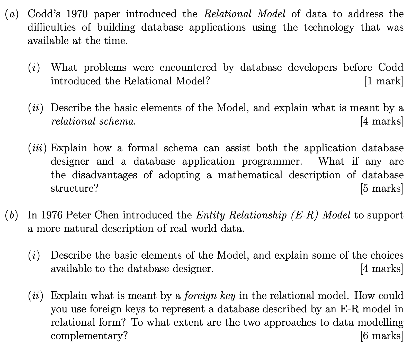 Solved a) Codd's 1970 paper introduced the Relational Model | Chegg.com