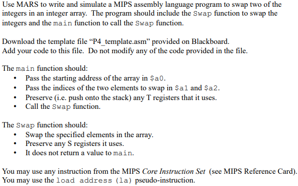Use MARS to write and simulate a MIPS assembly | Chegg.com