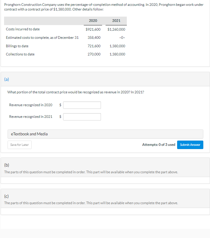 Solved Pronghorn Construction Company uses the | Chegg.com