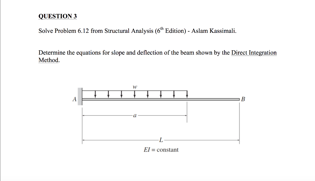 Solved QUESTION 3 Solve Problem 6.12 from Structural | Chegg.com