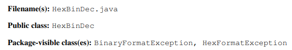 Solved Filename(s): HexBinDec.java Public class: HexBinDec | Chegg.com