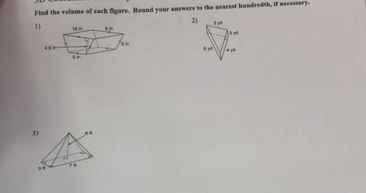 Solved Find the volume of each figure. Round your answers to | Chegg.com
