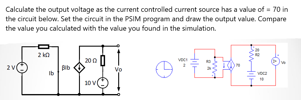 Solved Calculate the output voltage as the current | Chegg.com