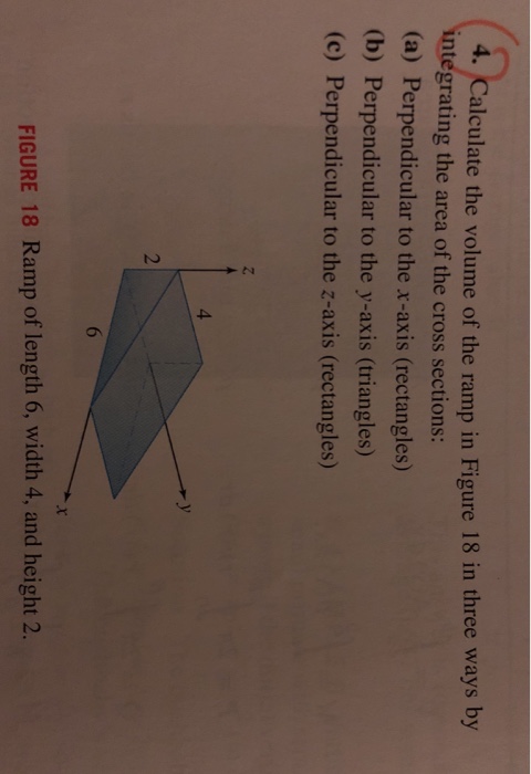 Solved 4. Calculate the volume of the ramp in Figure 18 in | Chegg.com