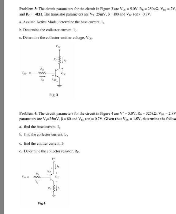 Solved Problem 1: The circuit parameters for the circuit in | Chegg.com