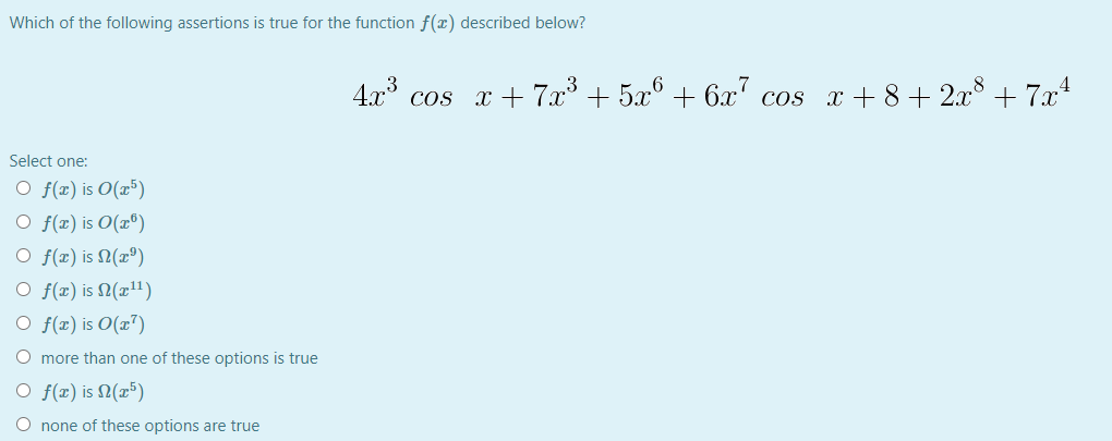 Solved Which of the following assertions is true for the | Chegg.com