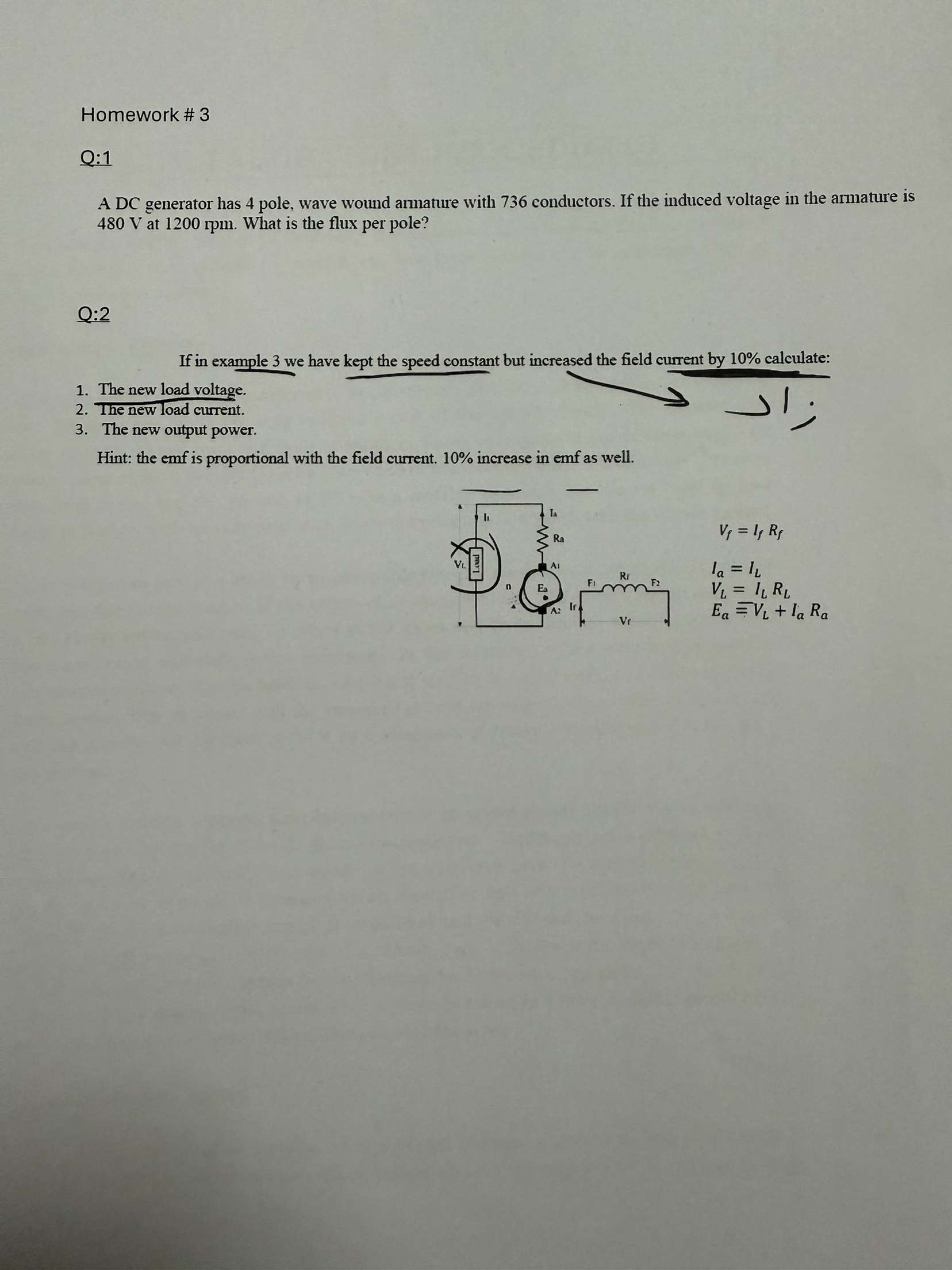 Solved Homework # 3Q:1A DC ﻿generator has 4 ﻿pole, wave | Chegg.com