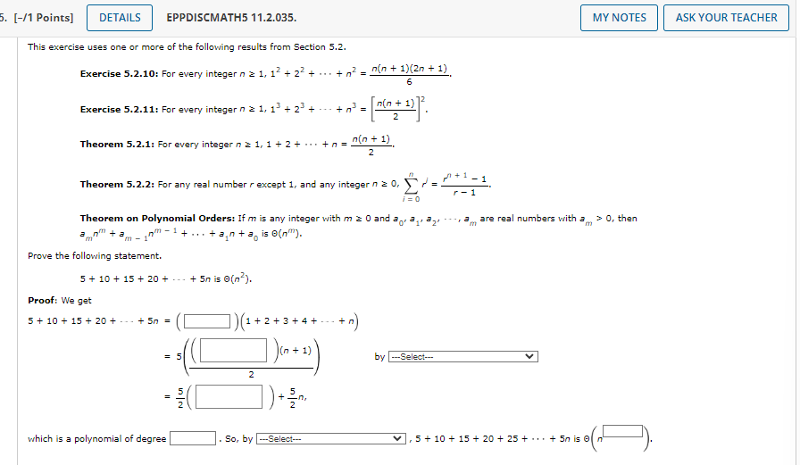 Solved This exercise uses one or more of the following | Chegg.com