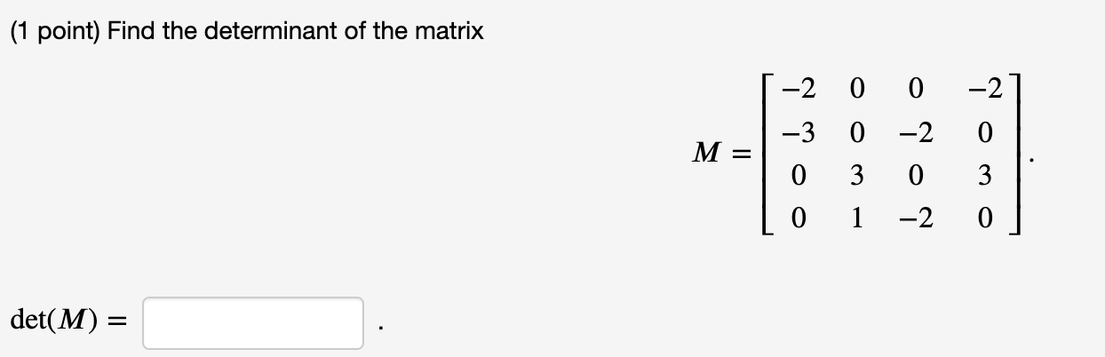 Solved (1 point) A square matrix is called a permutation | Chegg.com
