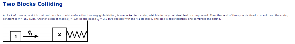 Solved Two Blocks Colliding A block of mass m 4.1 kg, at | Chegg.com