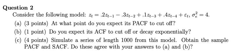 Consider the following model: 24 = 227-1 - | Chegg.com