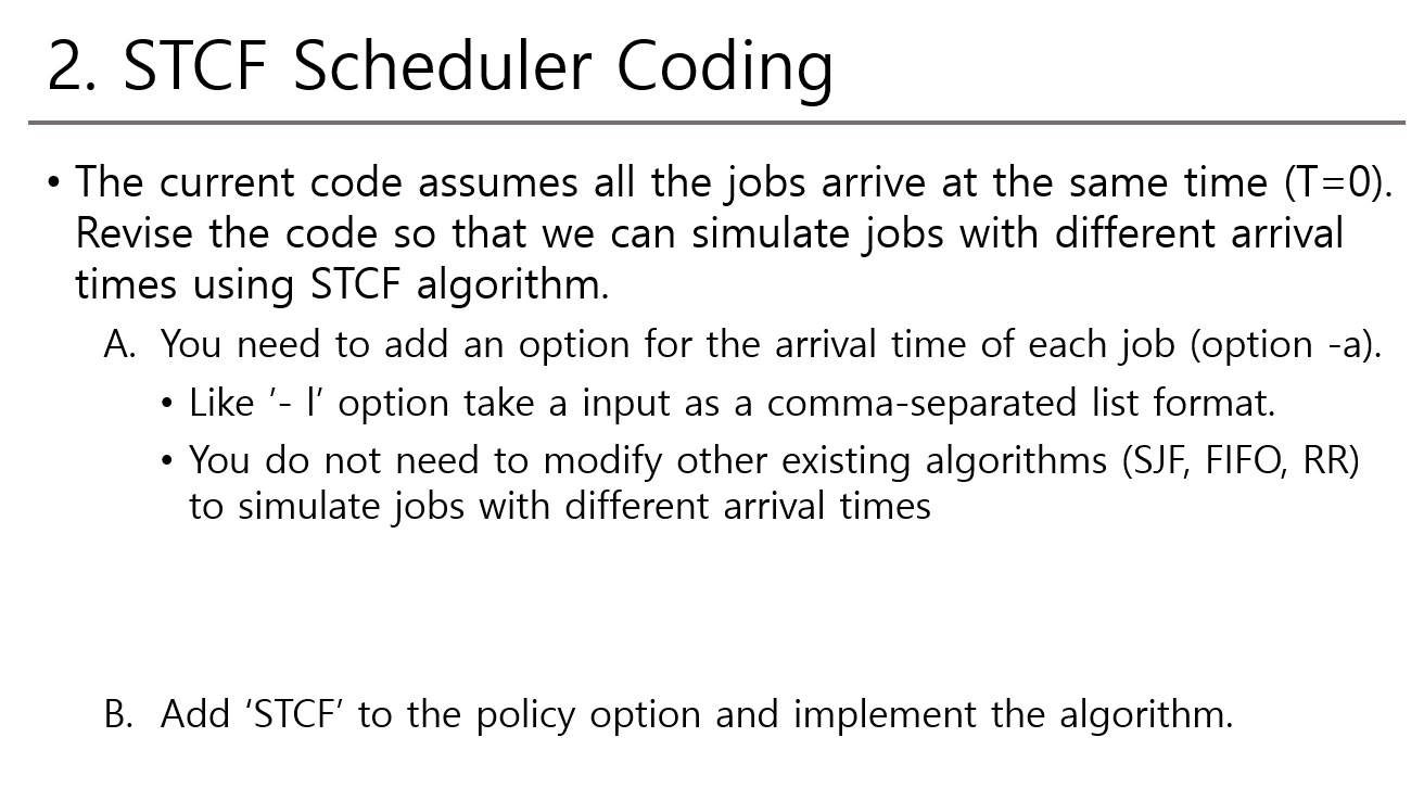 Solved 2. STCF Scheduler Coding The current code assumes all | Chegg.com