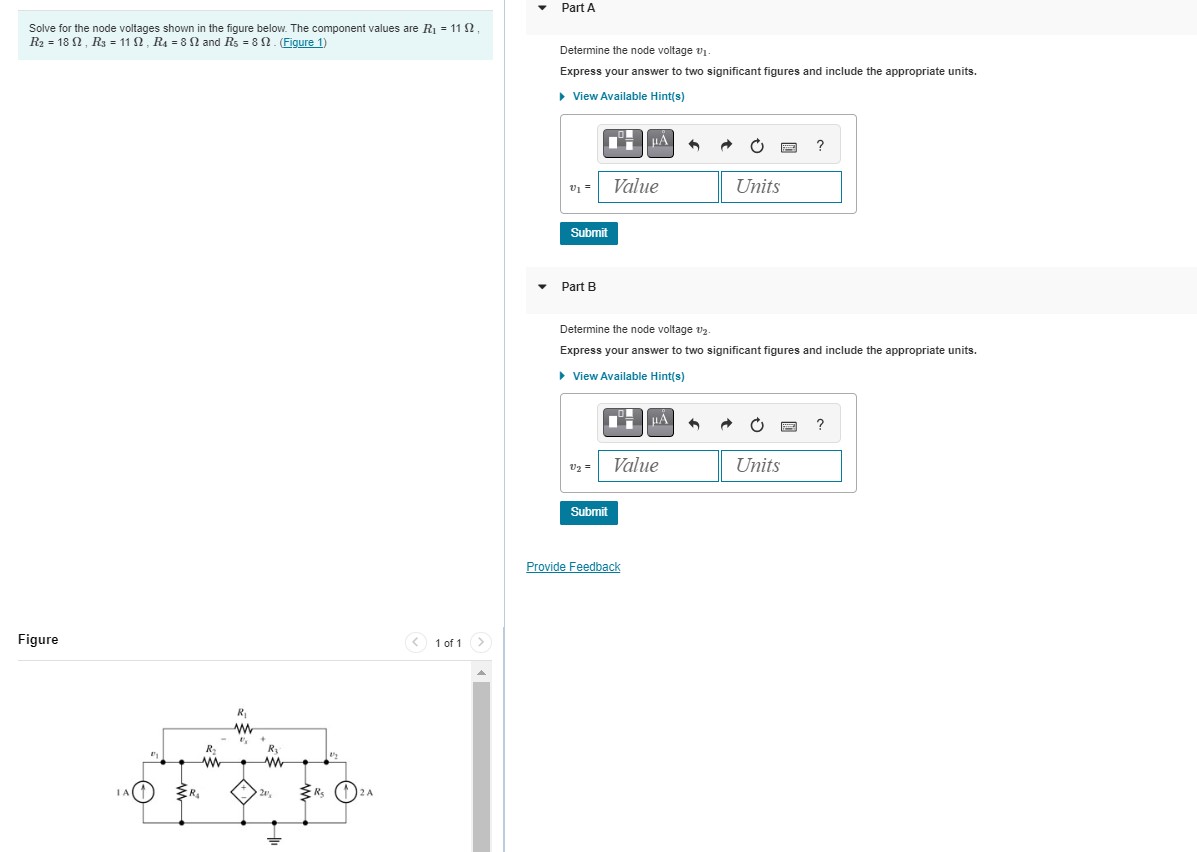 Solved Solve for the node voltages shown in the figure | Chegg.com