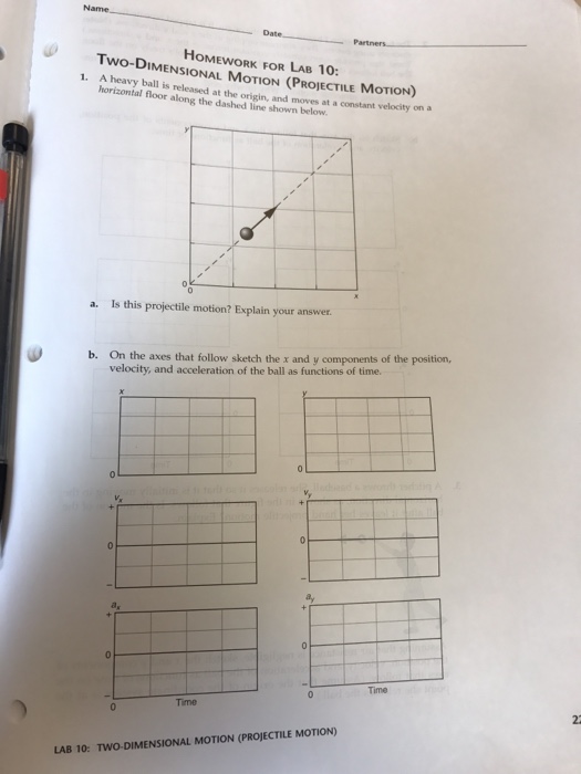 Solved A heavy ball is released at the origin, and moves at | Chegg.com