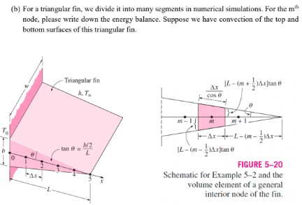 Solved (b) For a triangular fin, we divide it into many | Chegg.com