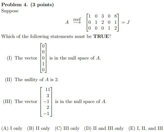 Solved Problem 4 3 Points Suppose 1 0 3 0 87 A Rret 0 1 5051