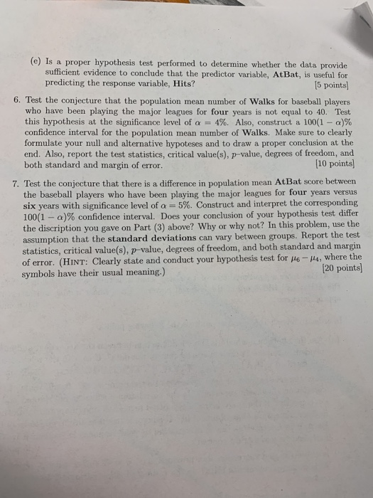 Solved DATA: "Hitters" which represents the records and | Chegg.com
