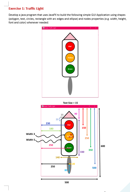 Exercise 1: Traffic Light Develop a java program that | Chegg.com