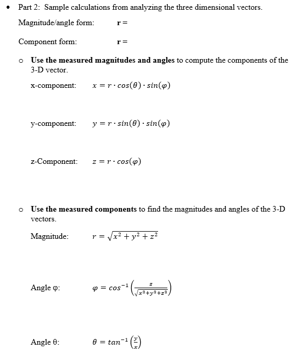 Solved • Part 2: Data collected from the three dimensional | Chegg.com