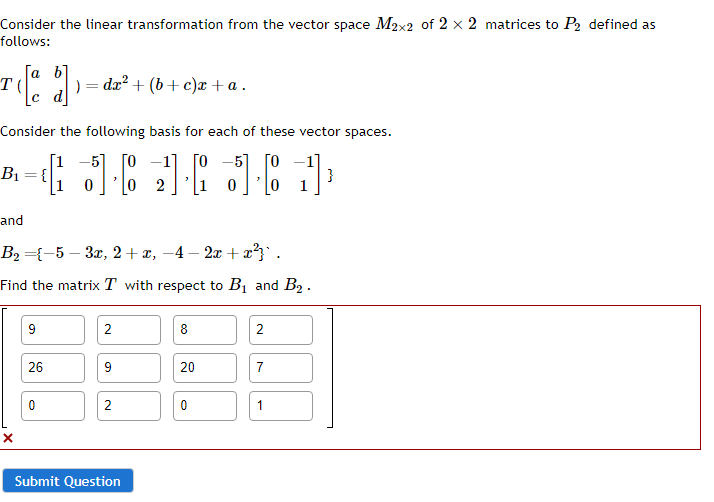 Solved Consider the linear transformation from the vector | Chegg.com
