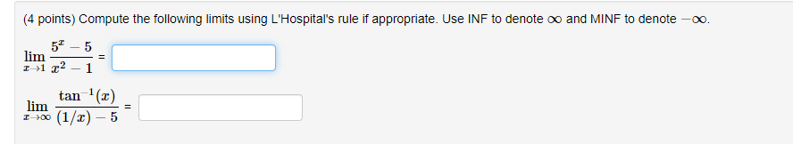 Solved (4 points) Compute the following limits using | Chegg.com