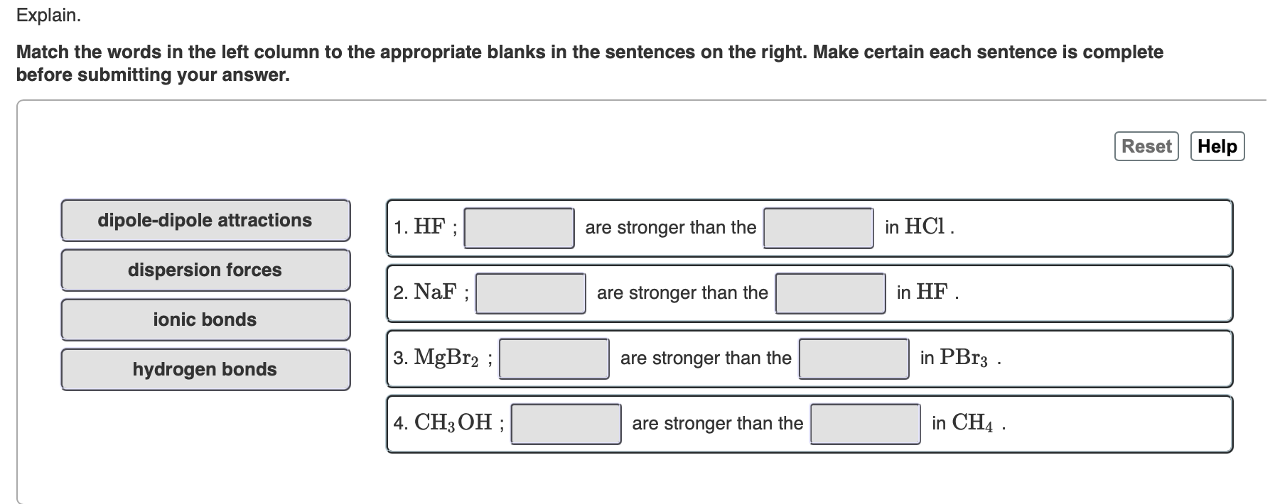 Solved Identify the substance in each of the following pairs | Chegg.com