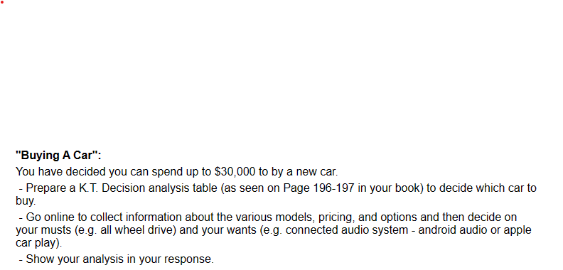 Solved "Buying A Car": You have decided you can spend up to | Chegg.com