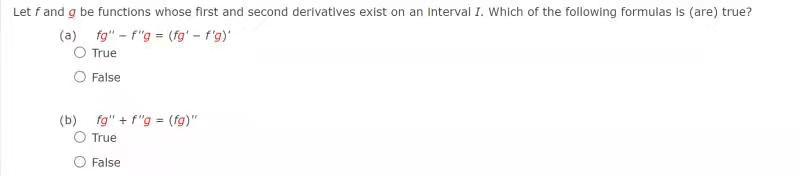 Solved Let fand gbe functions whose first and second | Chegg.com