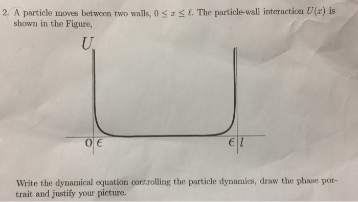 Solved A particle moves between two walls, 0 | Chegg.com