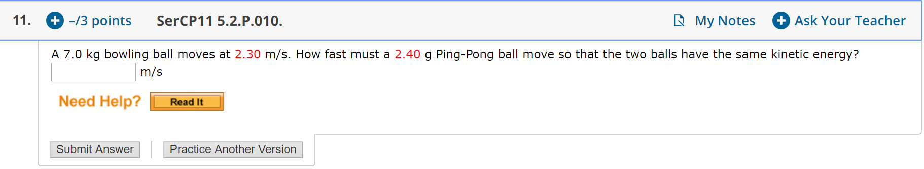 Solved 11 13 Points Sercp11 5 2 P 010 My Notes Ask