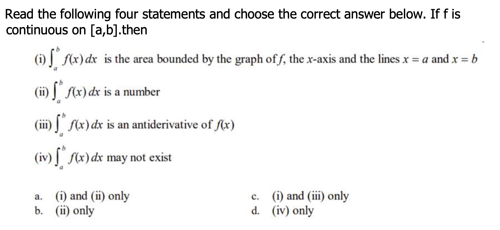 Solved Read the following four statements and choose the | Chegg.com