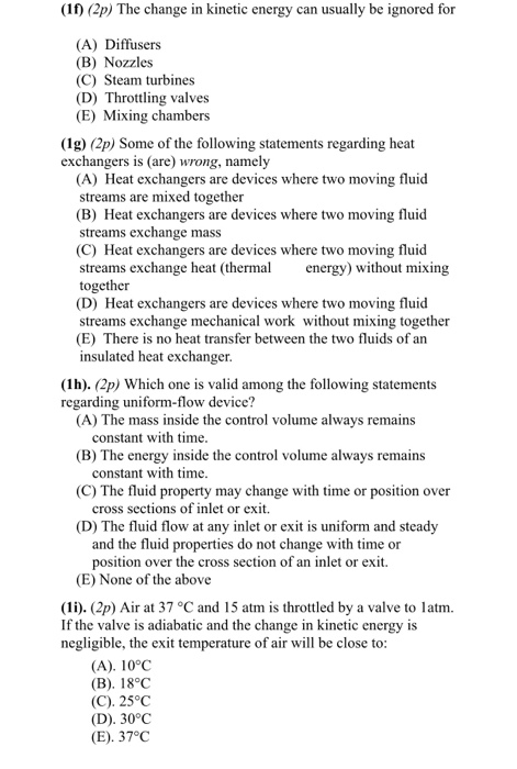Solved 1 Multiple choices questions (20 points) (la) (2p) | Chegg.com