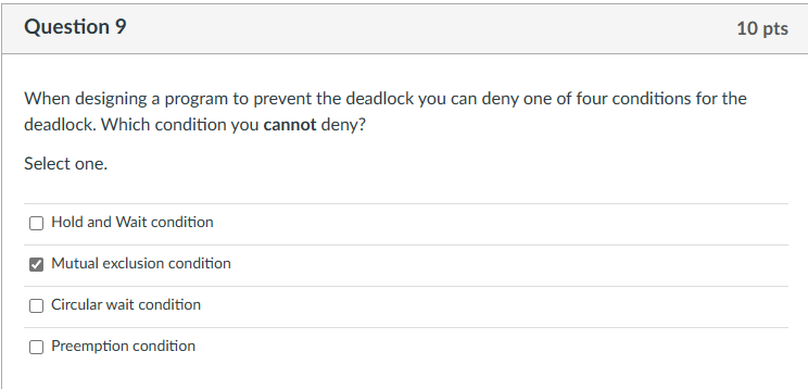 Solved When designing a program to prevent the deadlock you | Chegg.com