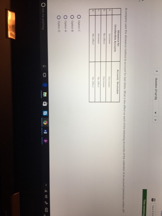Solved A company uses the allowance method to account for | Chegg.com