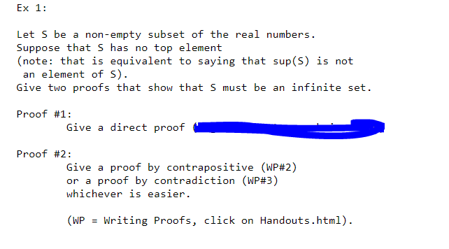 Solved Ex 1: Let S be a non-empty subset of the real | Chegg.com