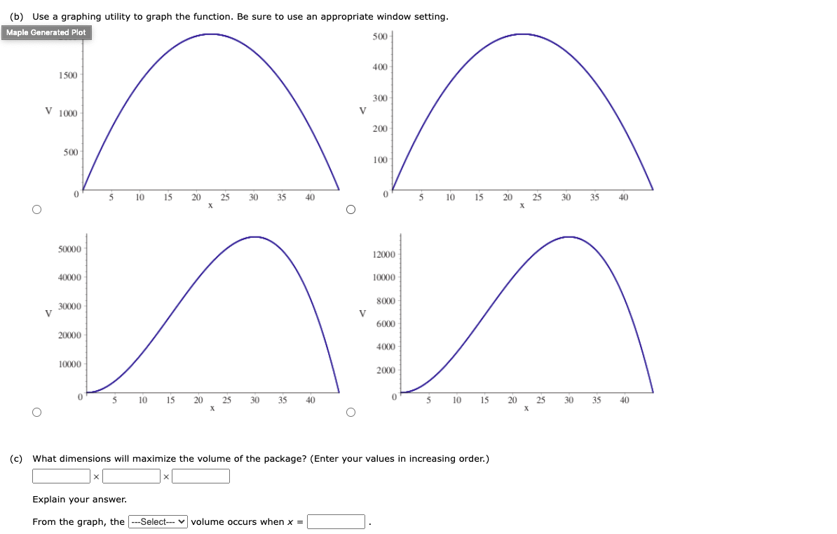Solved A rectangular package has a combined length and girth | Chegg.com