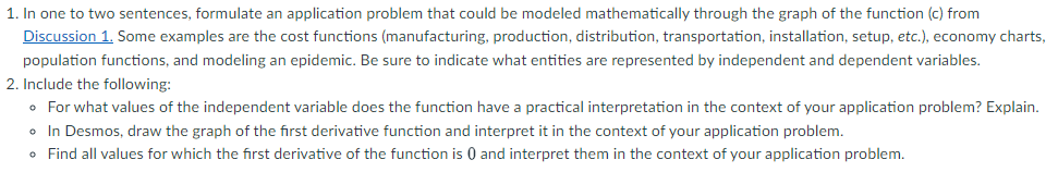 1. In one to two sentences, formulate an application | Chegg.com