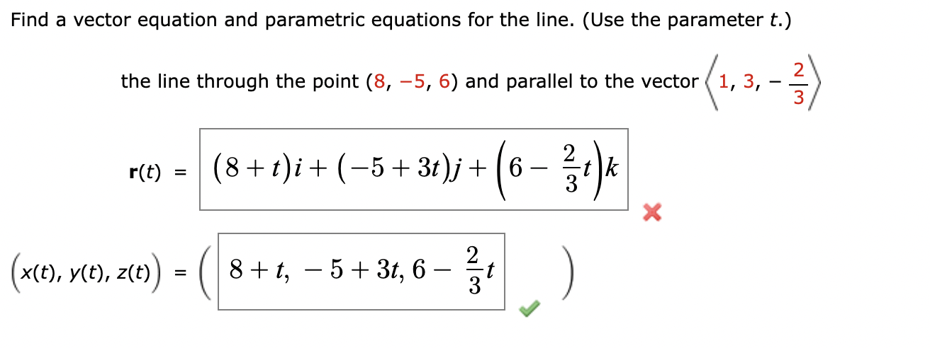 Solved Find a vector equation and parametric equations for | Chegg.com
