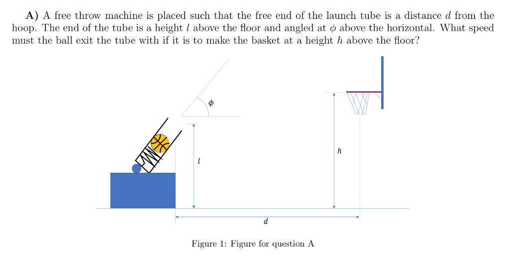 Solved A) A free throw machine is placed such that the free | Chegg.com