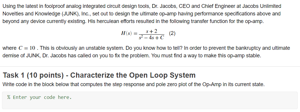Solved Using the latest in foolproof analog integrated | Chegg.com