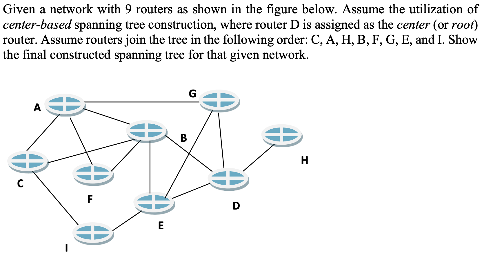 Solved Given a network with 9 routers as shown in the figure | Chegg.com